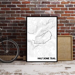 Half Dome Trail Topographic Map, Printable Half Dome Map, Trail Map ...