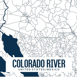 Colorado River Printable Map Poster, Colorado River Map, Colorado River ...