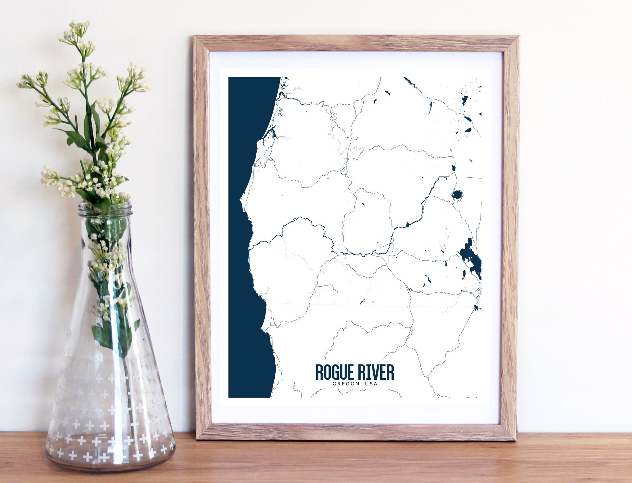 Rogue River Oregon Printable Map Rogue River Map Crater Lake - Etsy