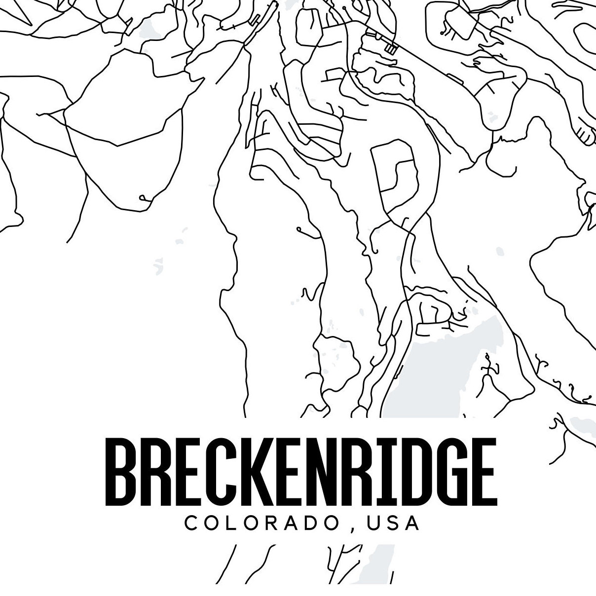 Breckenridge Map Colorado Printable Map Breckenridge Map | Etsy