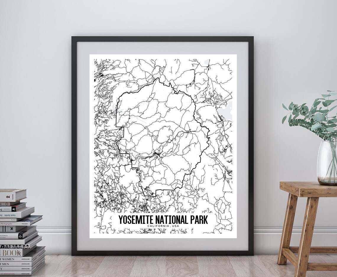 Yosemite National Park Map Printable Printable Map for - Etsy