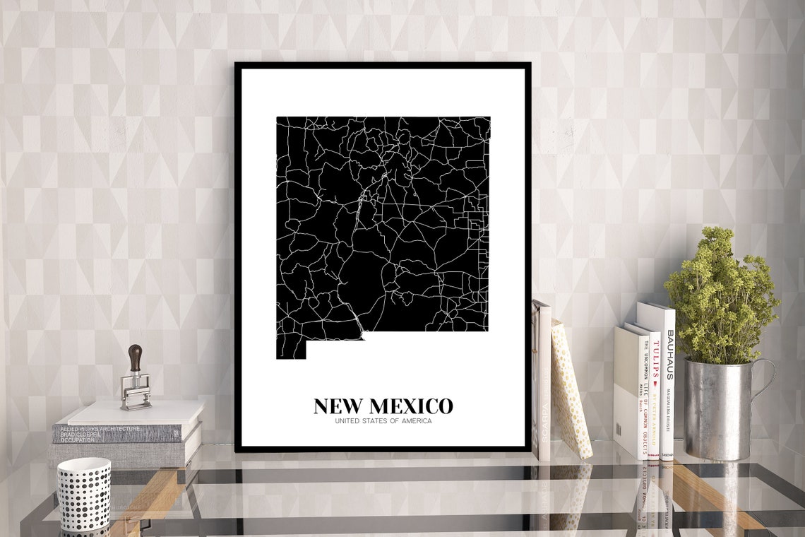 Map of New Mexico Printable New Mexico Map Printable NM Map - Etsy