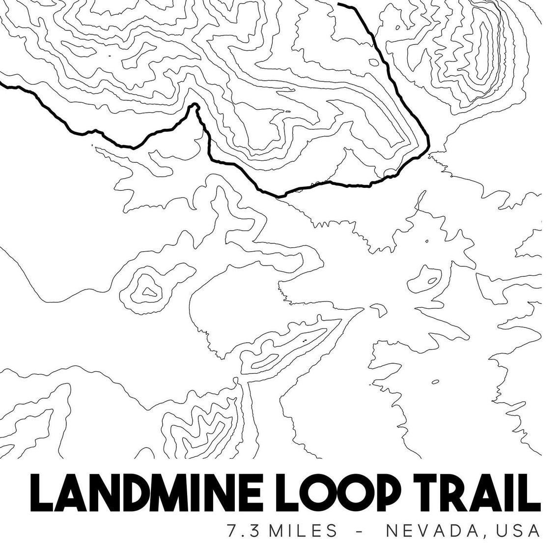 The Landmine Loop Trail Topographic Map, Printable Mountain Biking Map ...