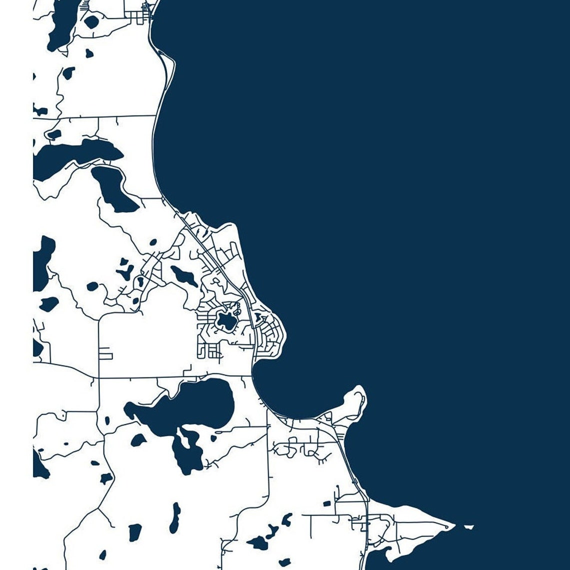 Mille Lacs Lake Printable Map Mille Lacs Lake Poster Mille - Etsy UK