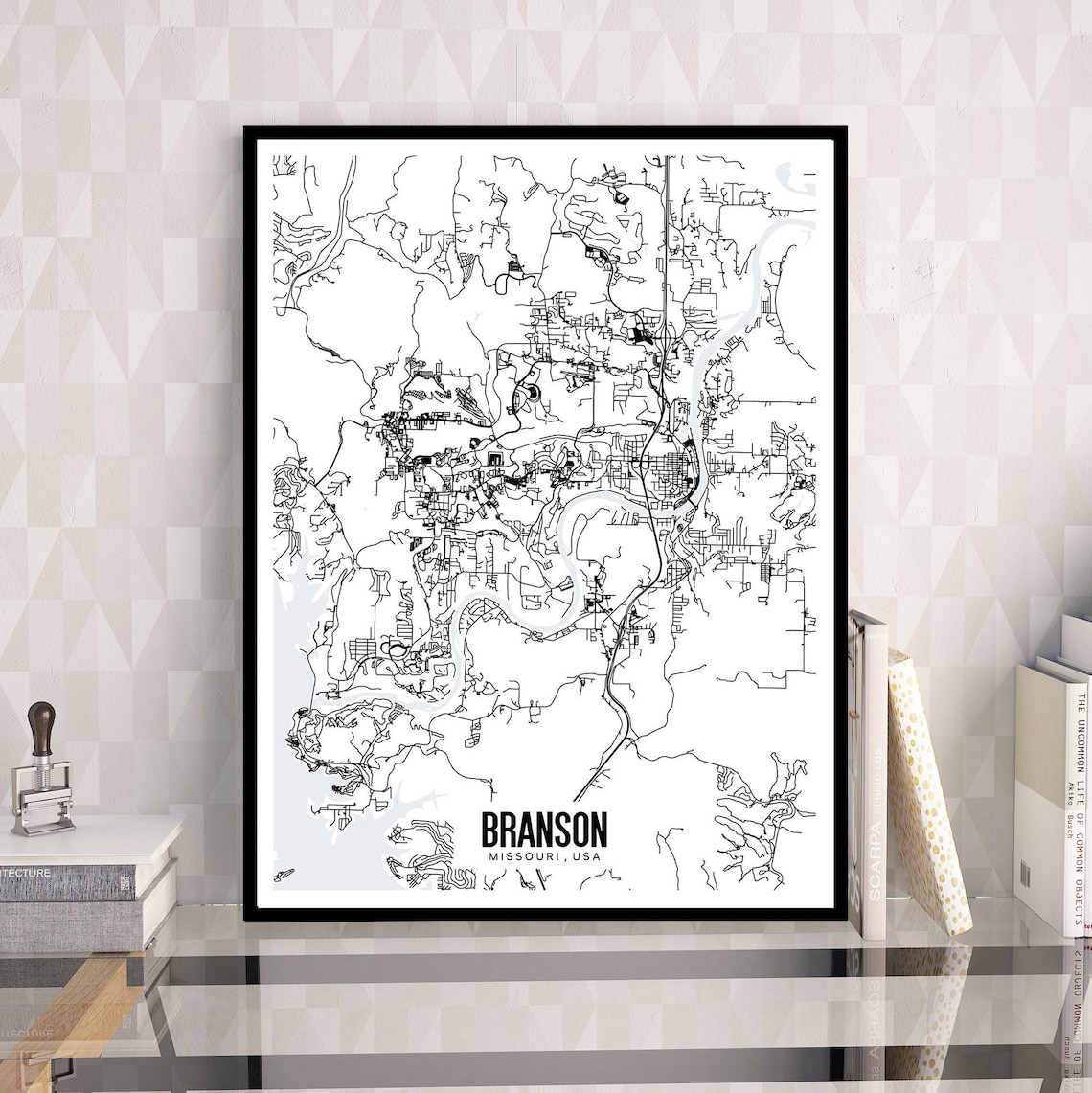 Branson Missouri Printable Map Branson Map Art Printable - Etsy