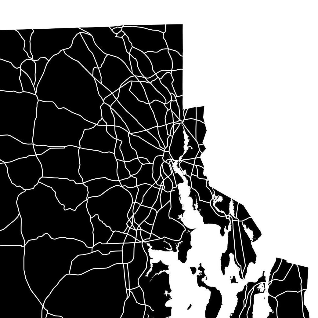 Map of Rhode Island Printable Rhode Island Map Print - Etsy