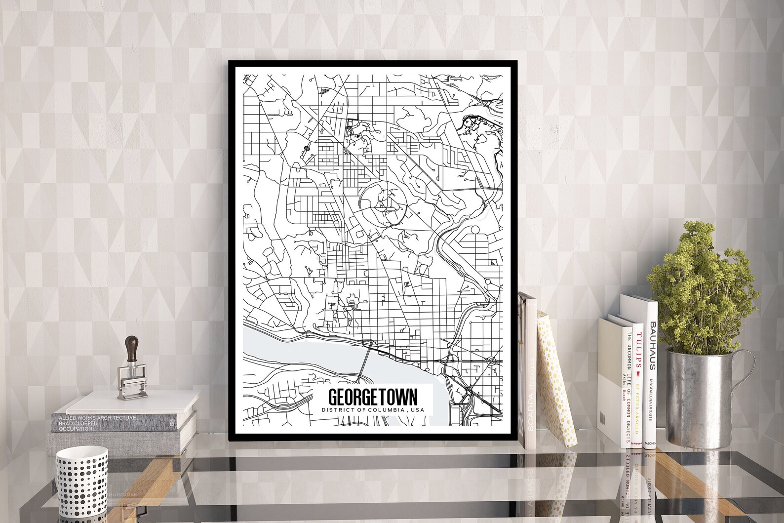 Georgetown D.C. Map Printable DC city map art Washington map | Etsy