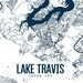 Lake Travis Texas Printable Map Lake Travis Wall Art Lake - Etsy