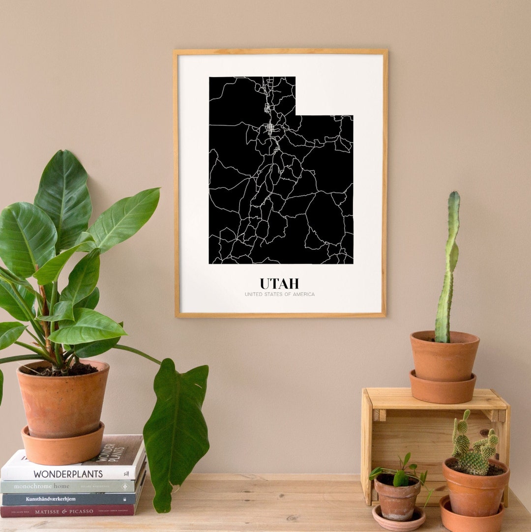 Map of Utah Printable, Utah Map Print, Printable UT Map Poster, Custom ...