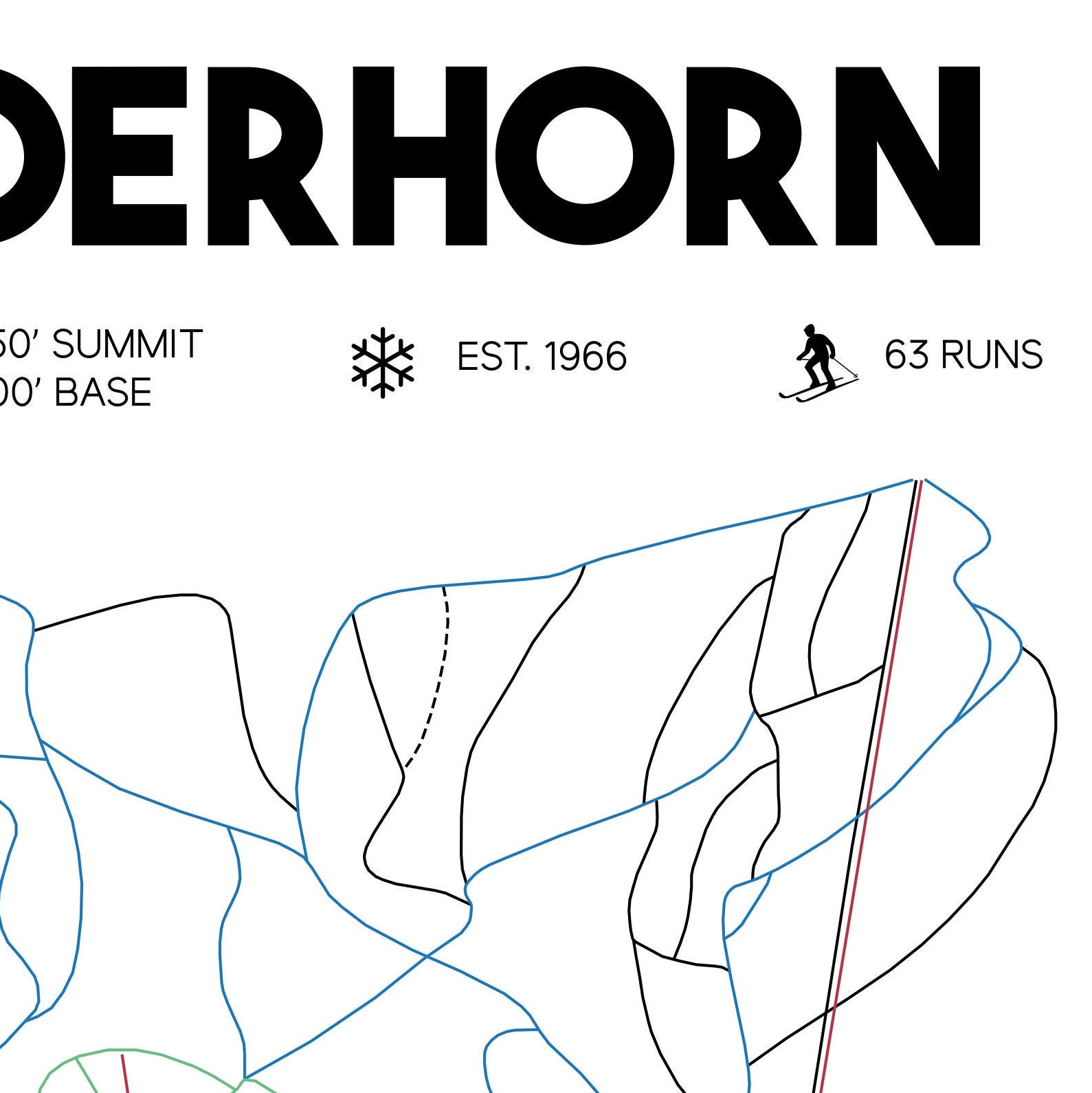 Powderhorn Colorado Printable Ski Trail Map Powderhorn - Etsy