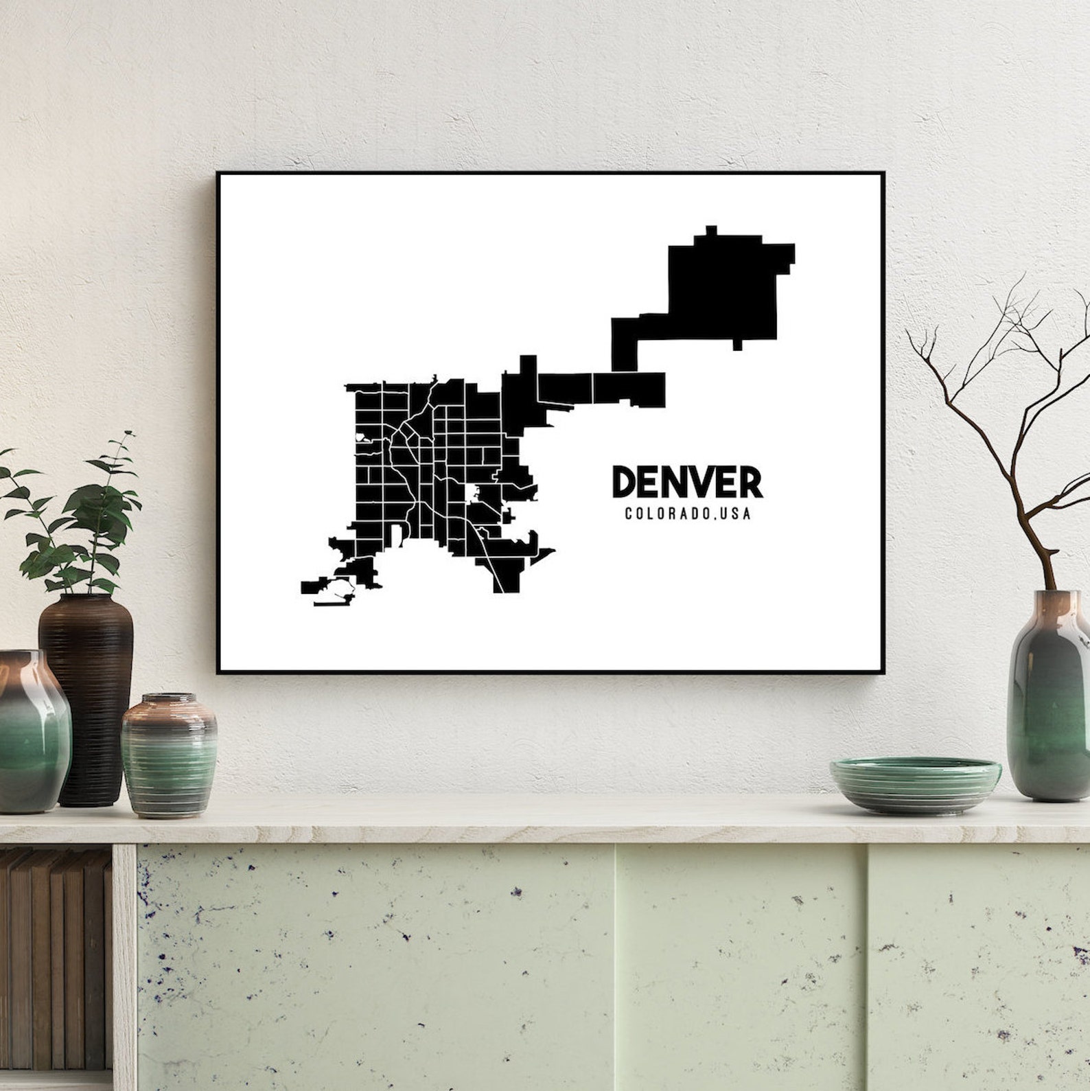 Denver Neighborhoods Printable Map Denver Map Poster Denver - Etsy