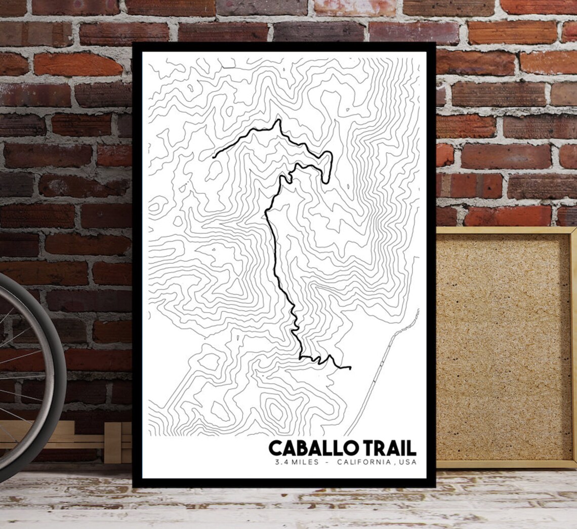 Caballo Trail Topographic Map Printable Mountain Biking Map - Etsy