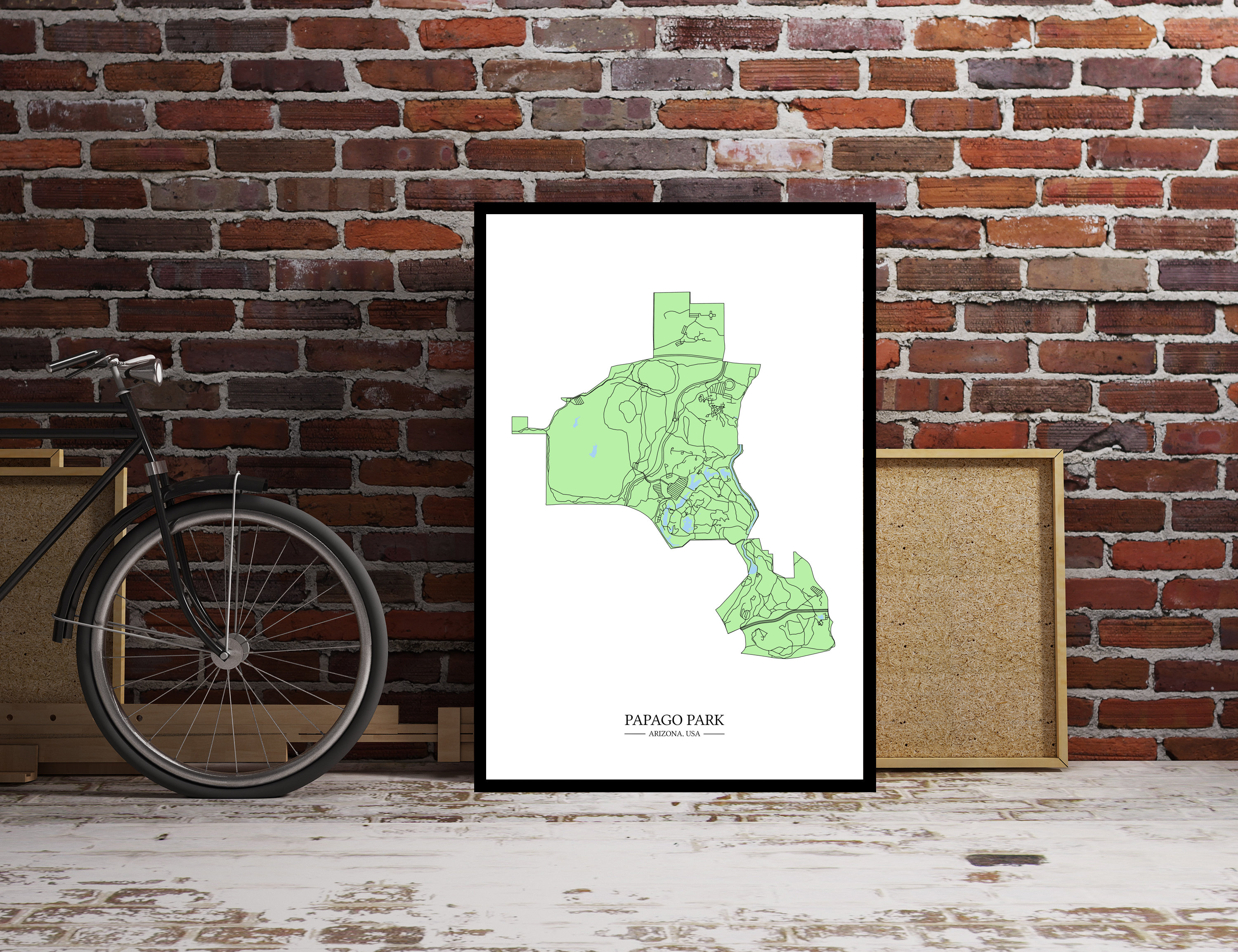 Papago Park Map Printable Papago Park Arizona Tempe AZ Wall - Etsy Canada
