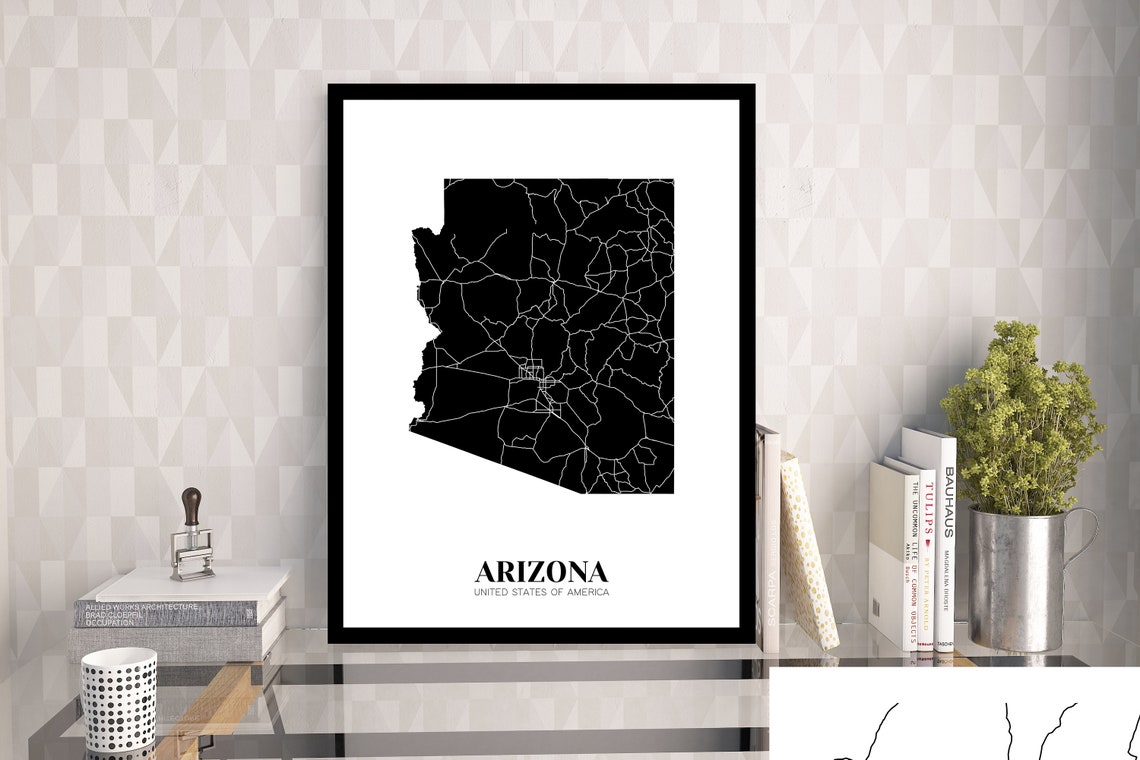 Map of Arizona Printable Arizona Map Print Printable AR Map - Etsy