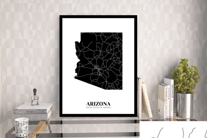 Map of Arizona Printable Arizona Map Print Printable AR Map - Etsy