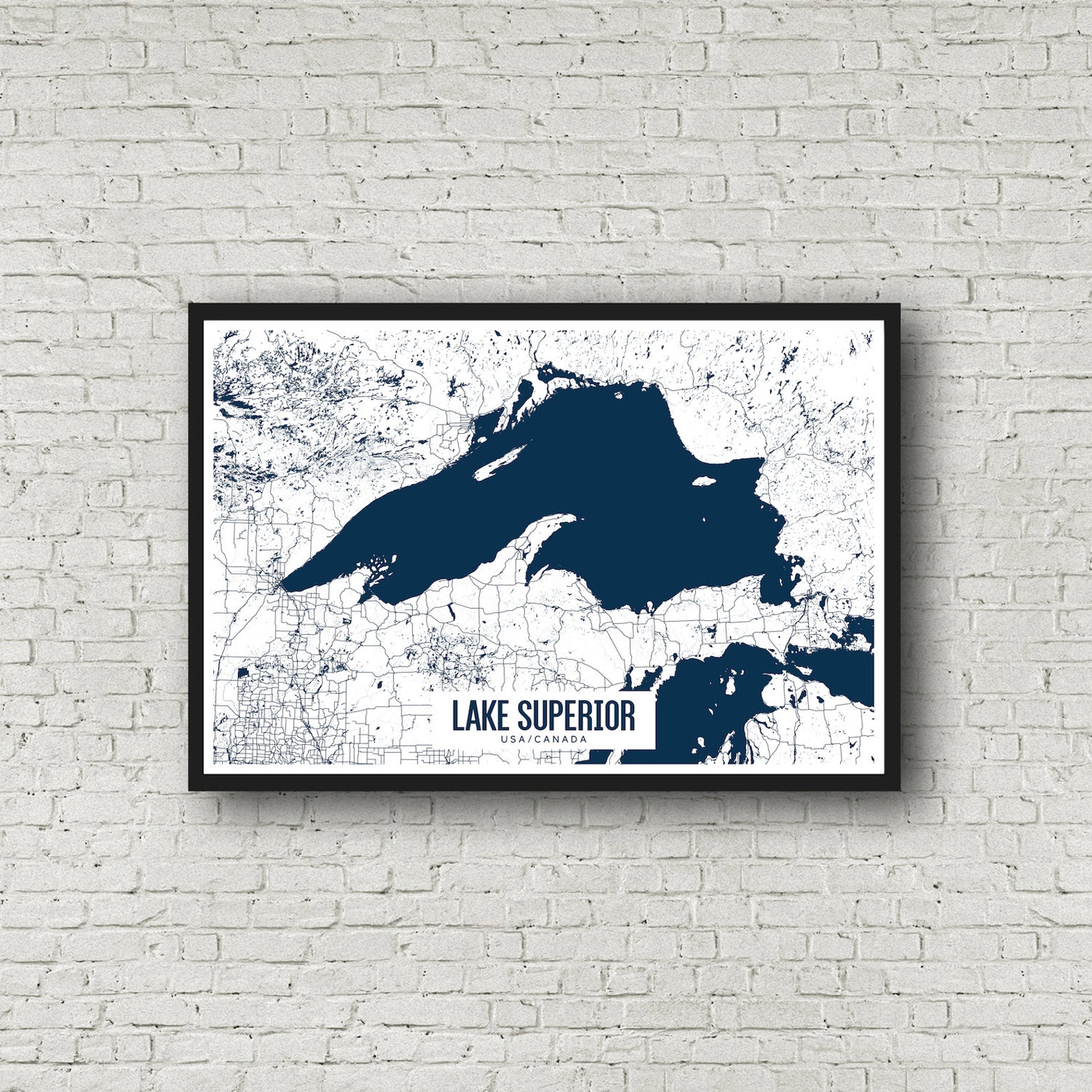 Lake Superior Printable Map Art, Lake Superior Michigan Map Art, Lake ...