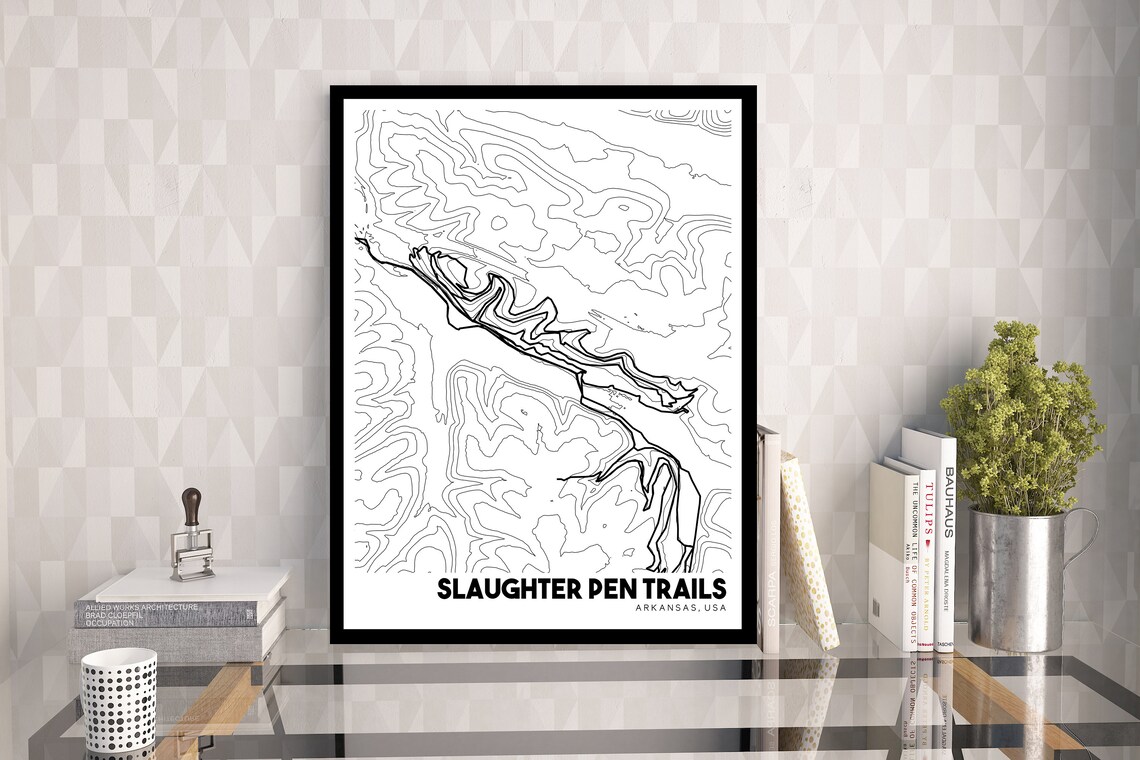 Slaughter Pen Trails Topographic Map Printable Mountain | Etsy