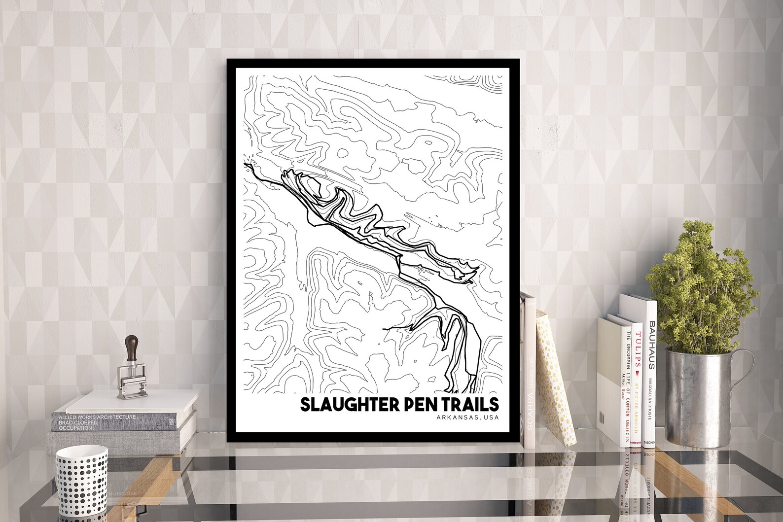 Slaughter Pen Trails Topographic Map Printable Mountain | Etsy