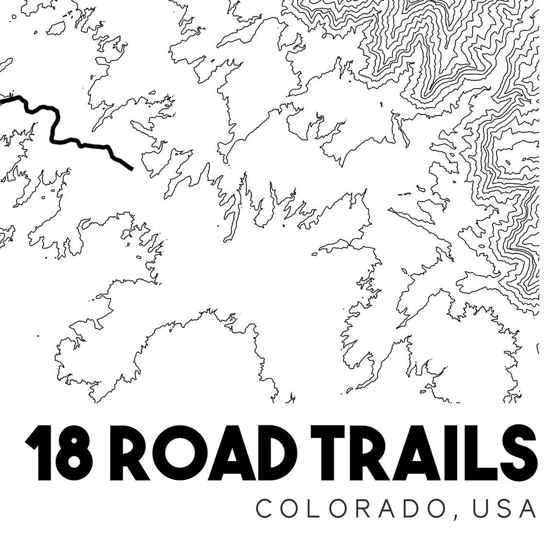 18 Road Trails Topographic Map Printable Mountain Biking Map | Etsy