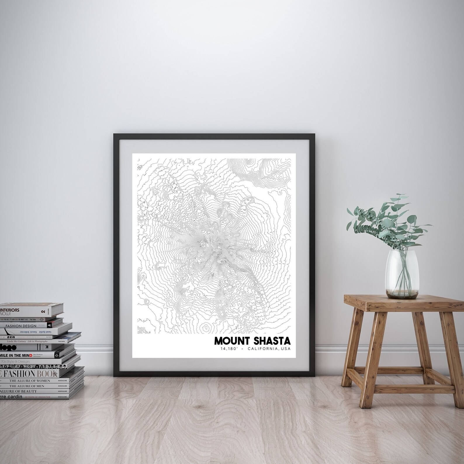 Mount Shasta Topographic Map Mt Shasta Map Mount Shasta | Etsy