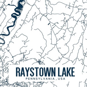 Raystown Lake Pennsylvania Printable Map, Raystown Lake Map Art ...