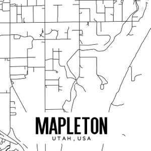 Mapleton, Utah Printable Map, Mapleton Map Art, Mapleton UT Wall Art ...