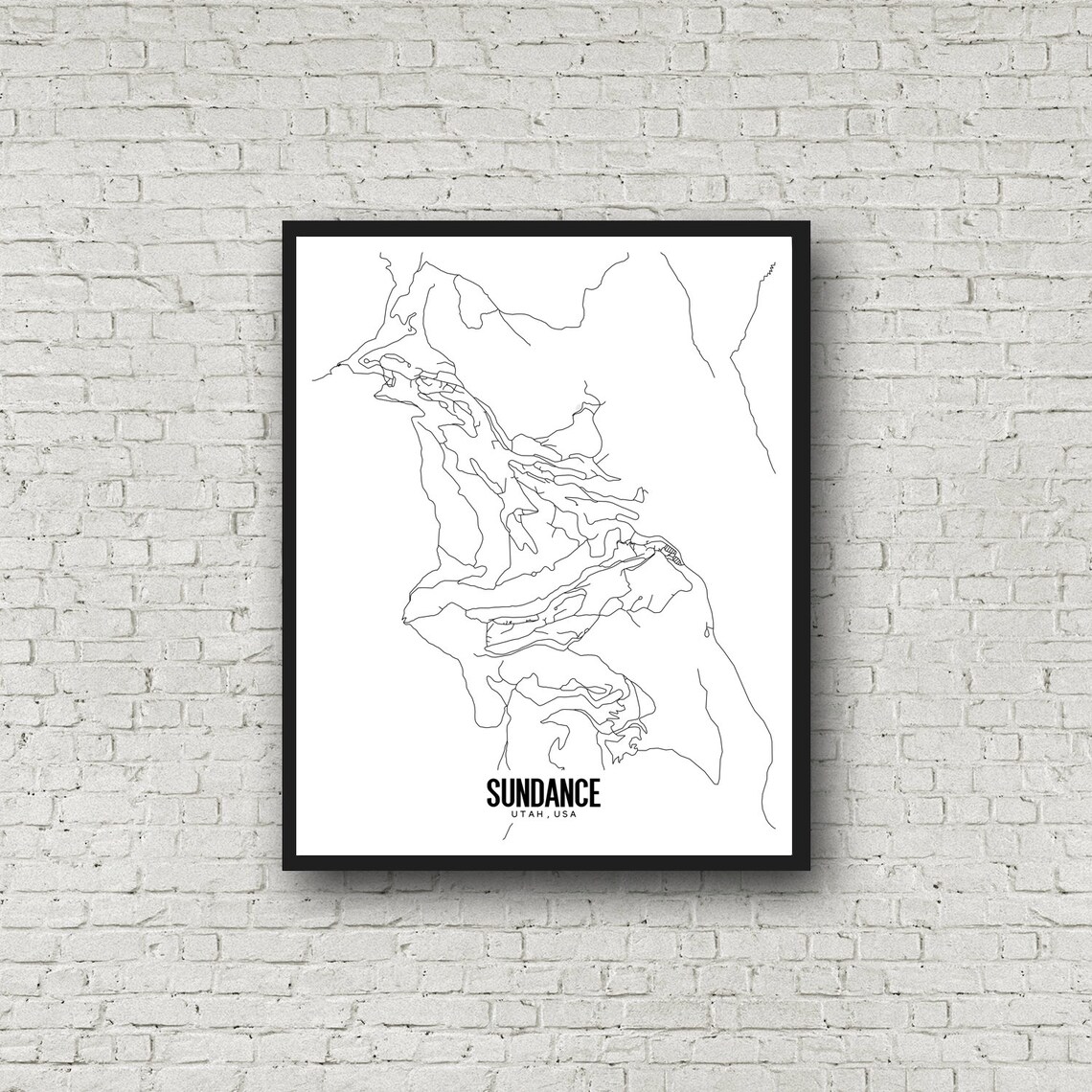 Sundance Utah Printable Map Sundance Map Art Sundance UT - Etsy