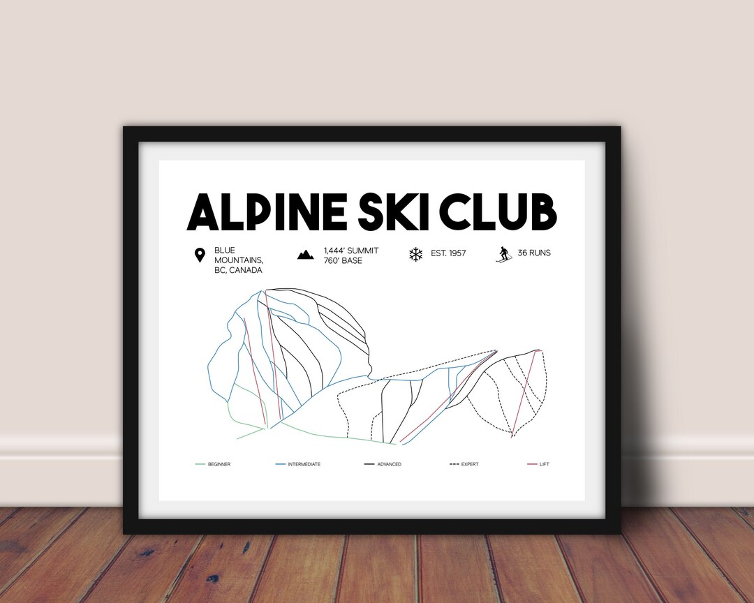 Alpine Ski Club Collingswood Printable Ski Map Ski Map - Etsy