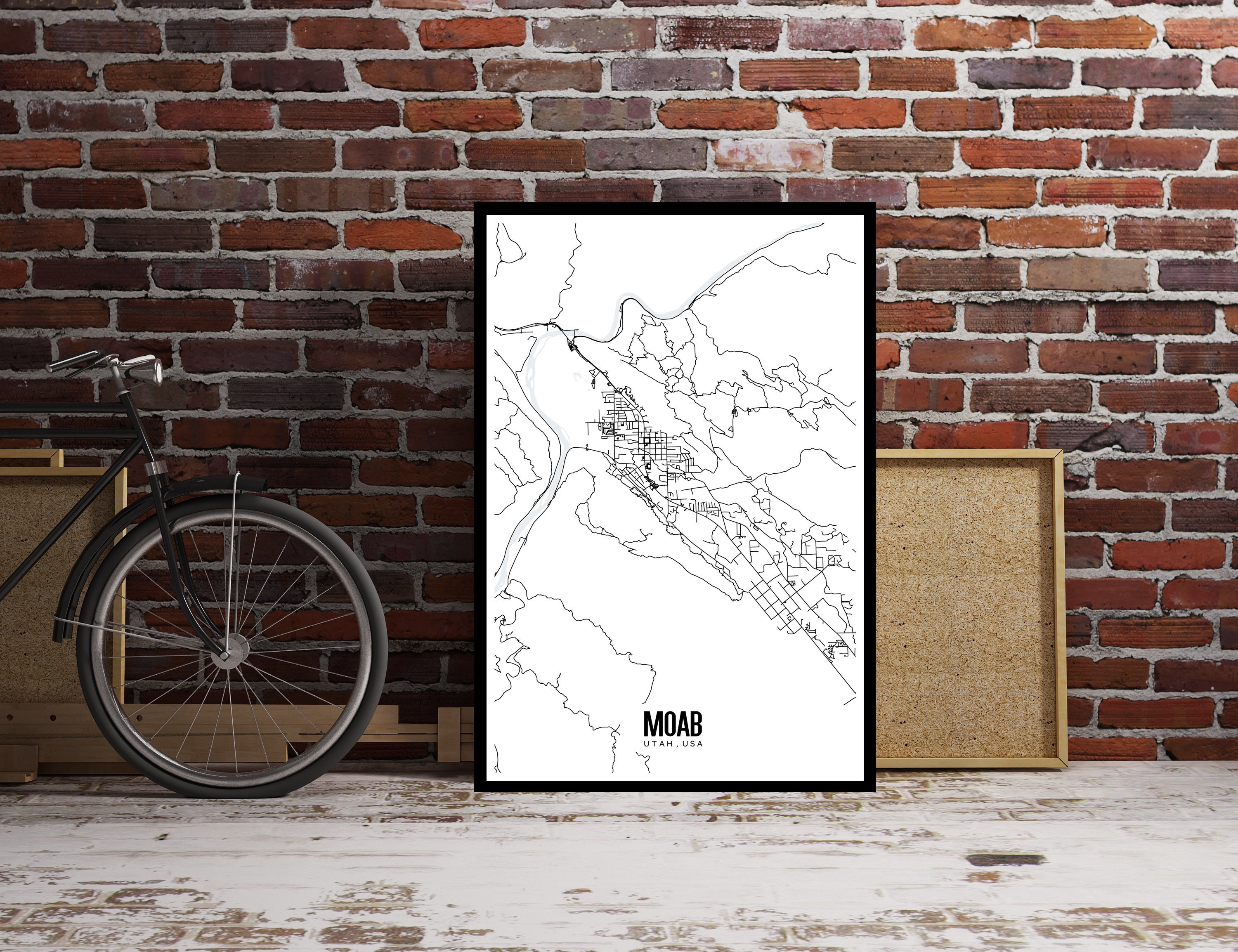 Moab Utah Printable Map Moab Utah Map Poster Moab Map Art - Etsy