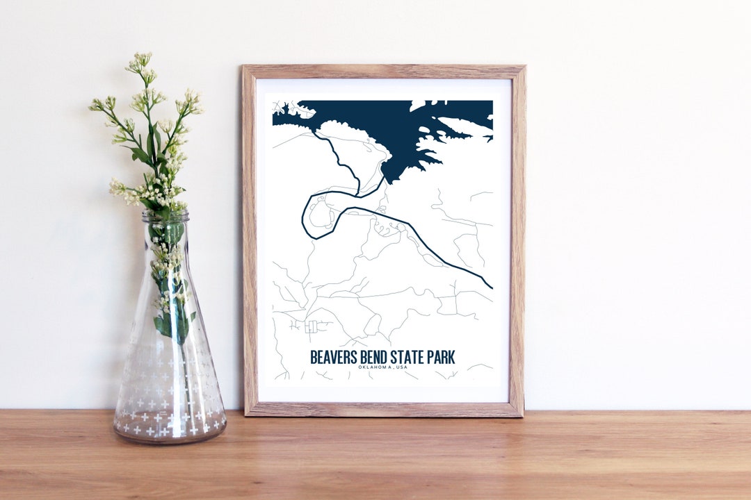 Beavers Bend State Park Oklahoma Printable Map Beavers Bend - Etsy