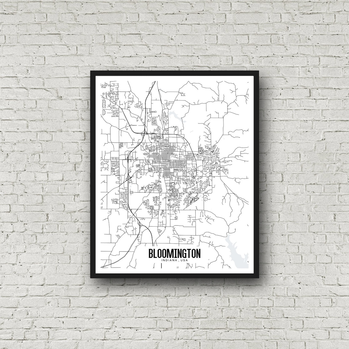 Bloomington Indiana Map Printable Bloomington Map Art - Etsy