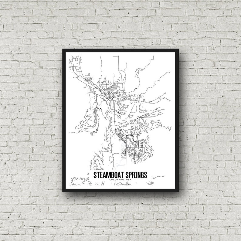 Steamboat Springs Colorado Printable Map Steamboat Ski Map - Etsy