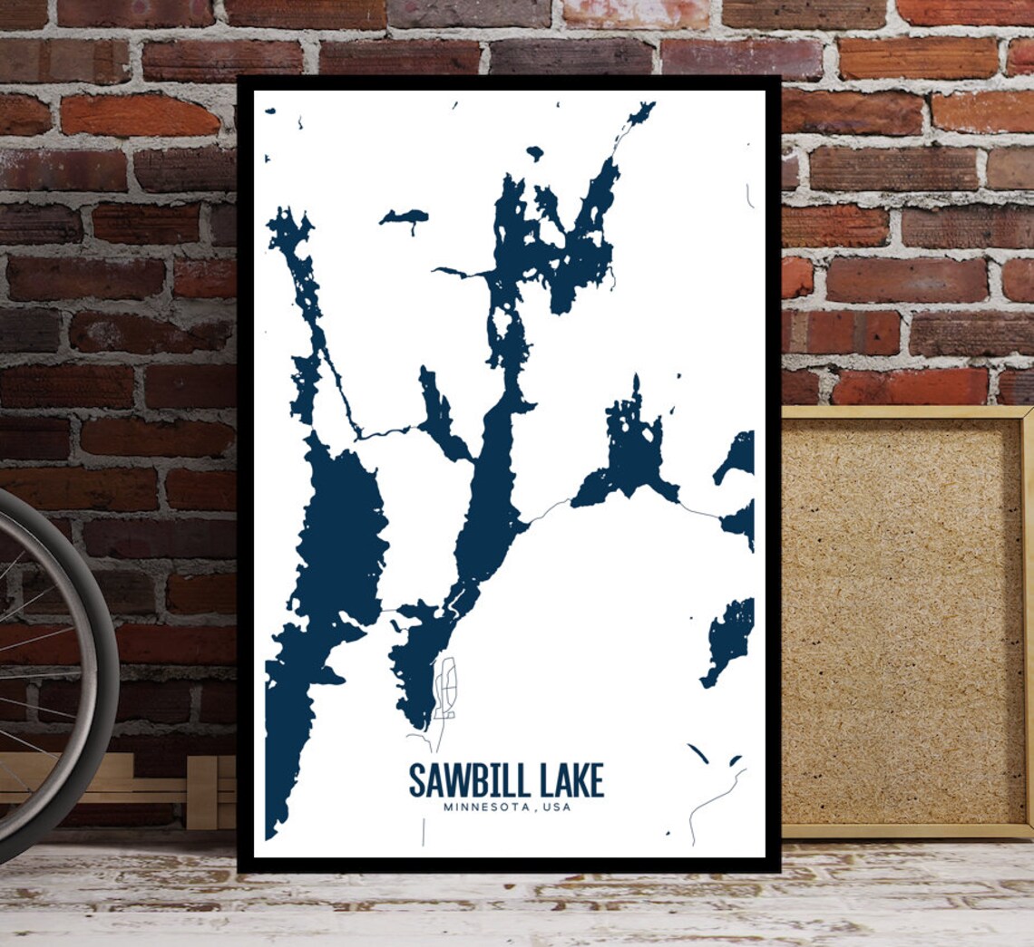 Sawbill Lake Printable Map Sawbill Lake Poster Sawbill Lake | Etsy