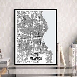 Milwaukee Wisconsin Map Printable Printable Map for Office - Etsy