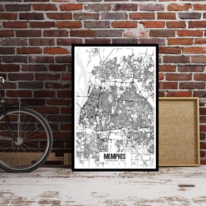 Memphis Tennessee Map Printable Printable Map for Office - Etsy
