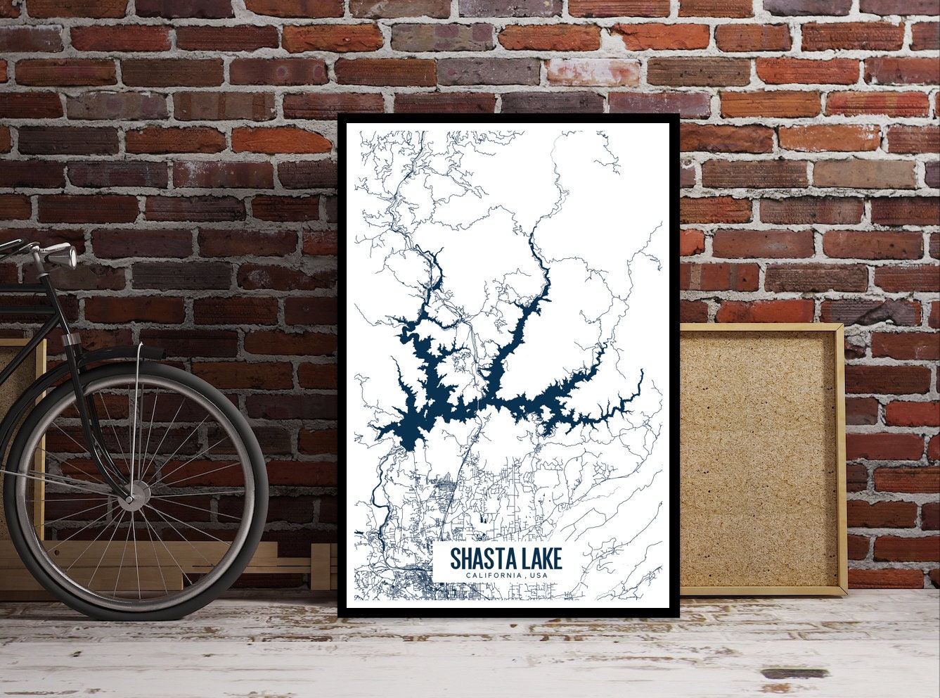 Shasta Lake Printable Map Shasta Lake California Wall Art - Etsy