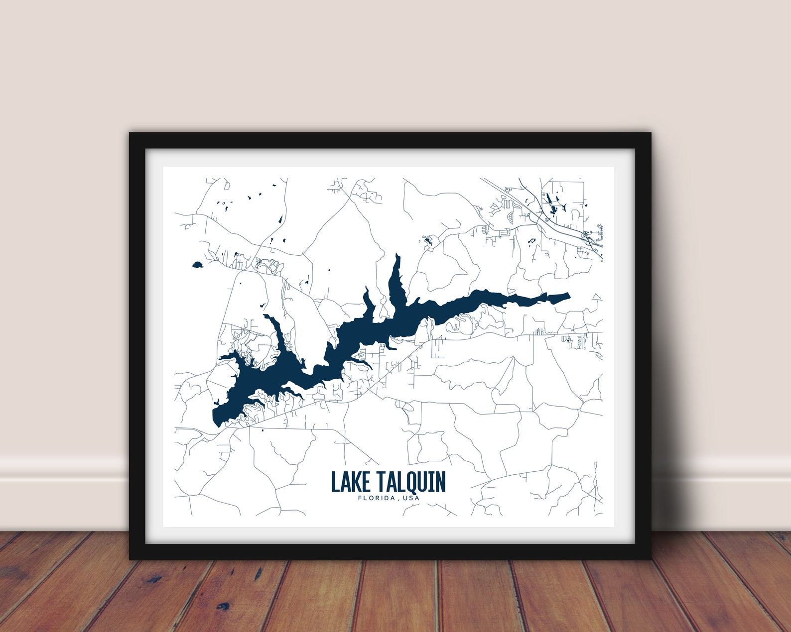 Lake Talquin Florida Printable Map Lake Talqiun FL - Etsy