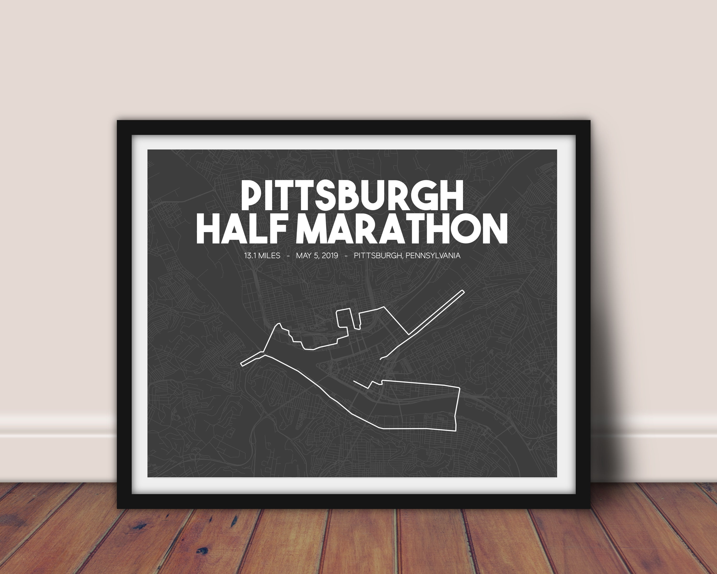 Pittsburgh Half Marathon Course Map 2019 Marathon Printable | Etsy