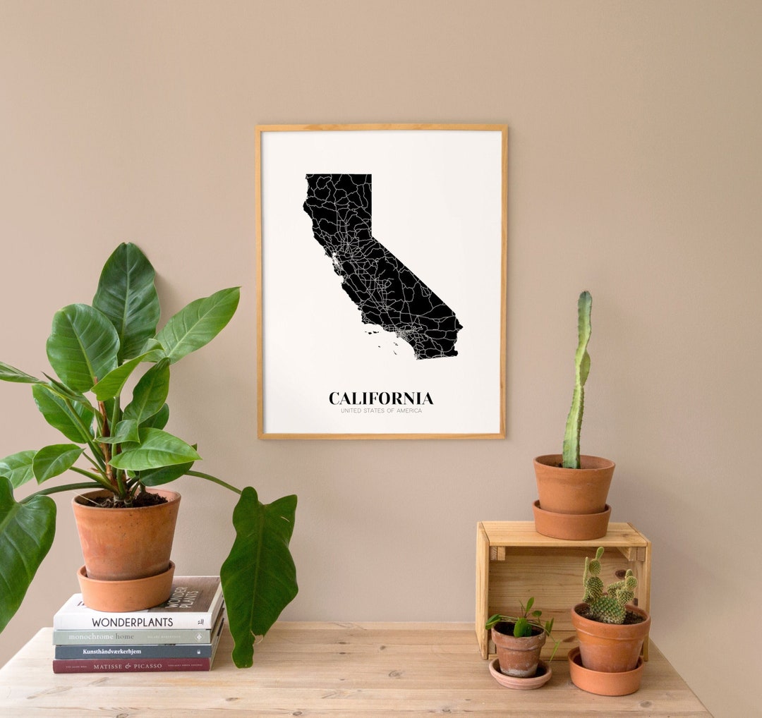 Map of California Printable, California Map, Printable CA Wall Art ...