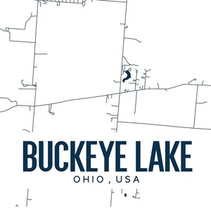 Buckeye Lake Ohio Printable Map Buckeye Lake Map Poster - Etsy