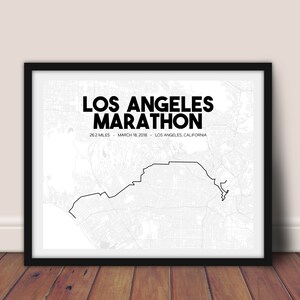 Los Angeles Marathon Course Map 2018 Marathon Printable Map - Etsy