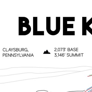 Printable Blue Knob Ski Resort Trail Map - Etsy