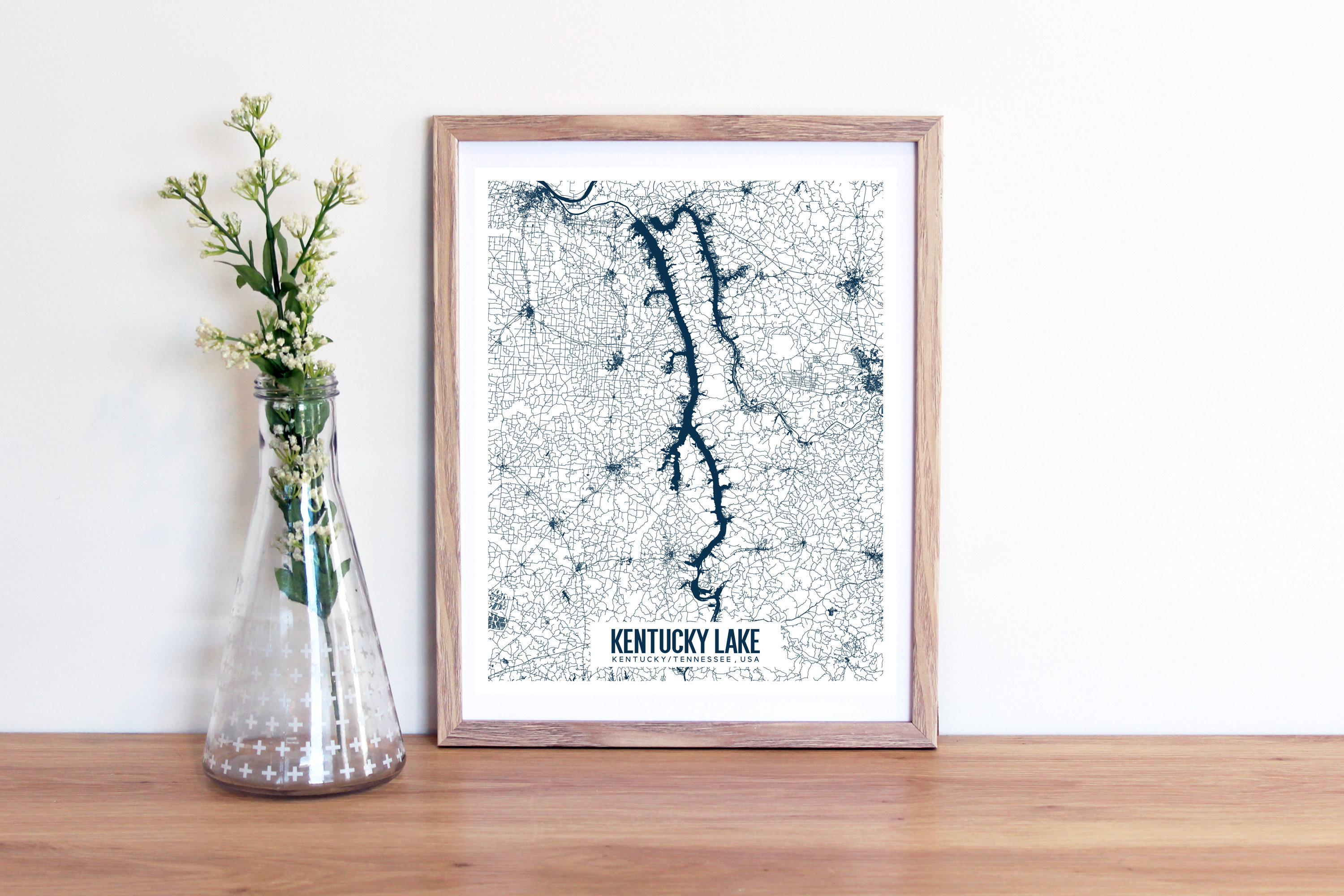 Kentucky Lake Printable Map Poster Kentucky Lake Digital - Etsy