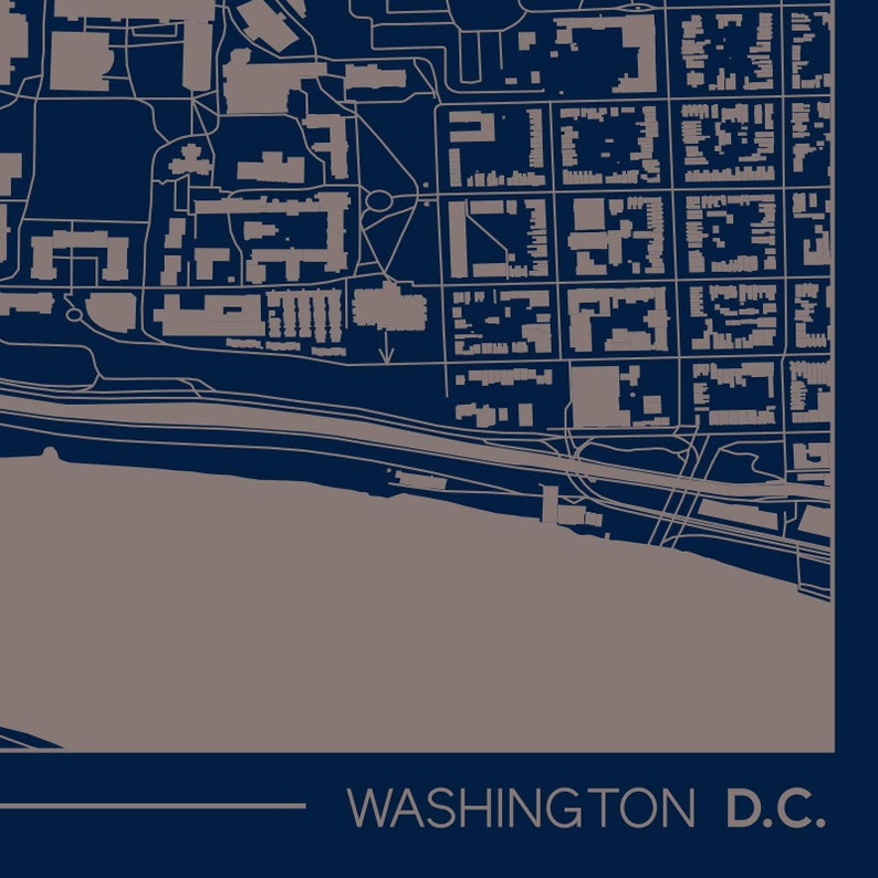 Georgetown Printable Map Georgetown Wall Art DC Wall Art | Etsy