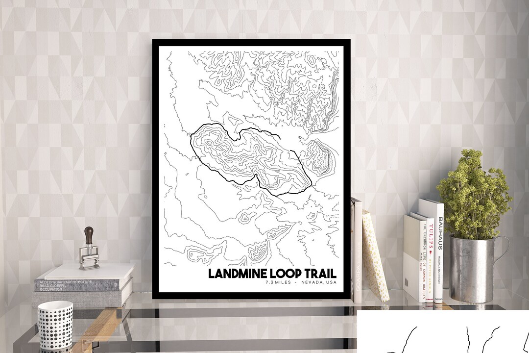 The Landmine Loop Trail Topographic Map, Printable Mountain Biking Map ...