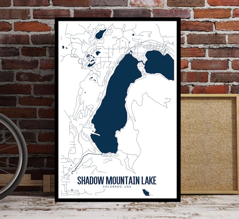 Shadow Mountain Lake Colorado Printable Map Shadow Mountain | Etsy