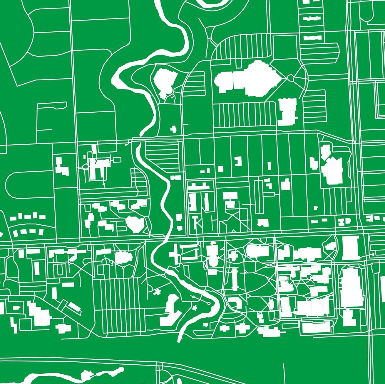Grand Forks North Dakota Printable Map Grand Forks Campus - Etsy