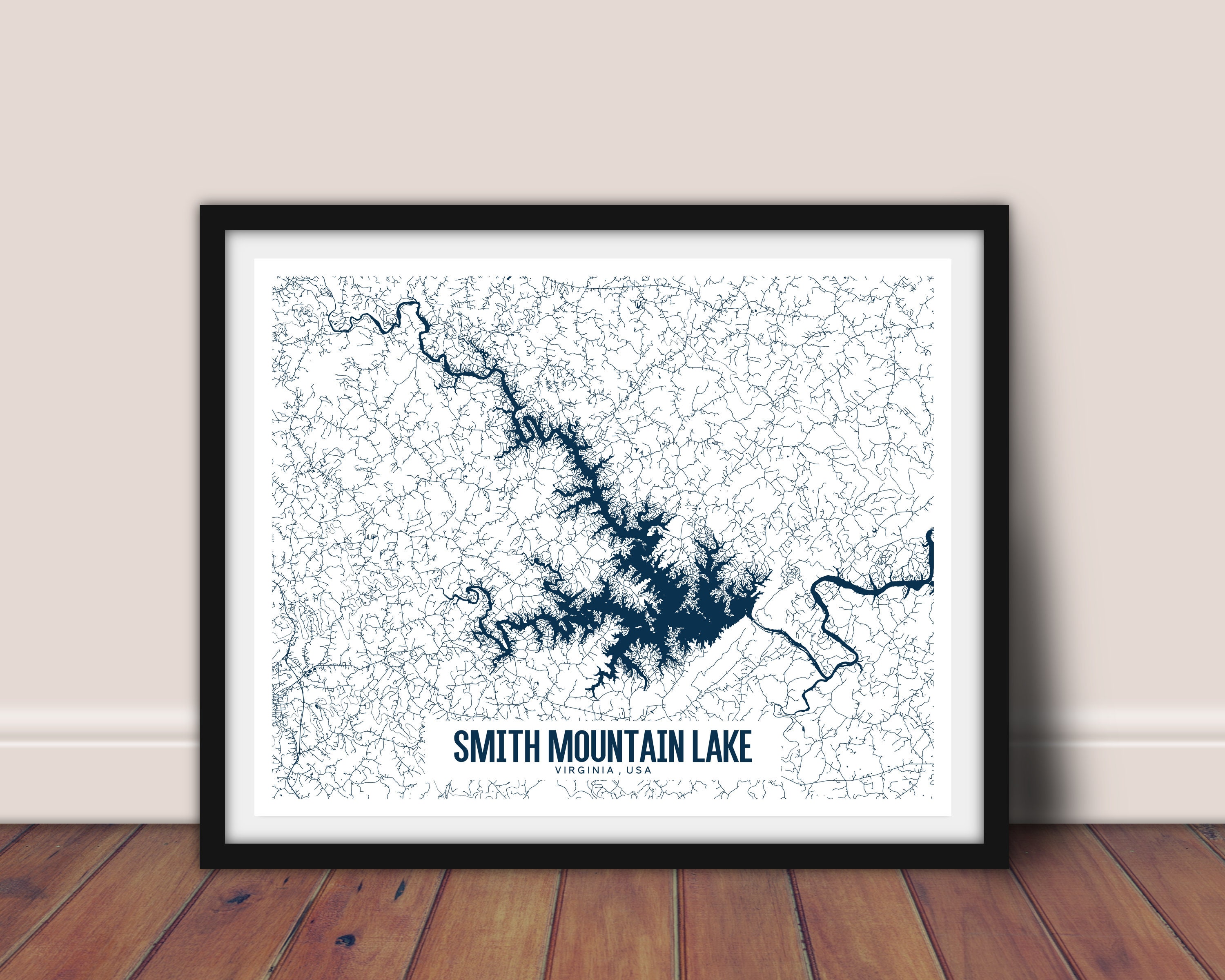 Smith Mountain Lake Printable Map Smith Mountain Virginia - Etsy