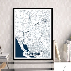 Colorado River Printable Map Poster, Colorado River Map, Colorado River ...