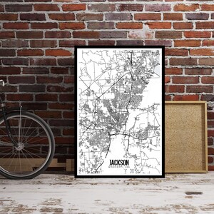 Jackson Mississippi Printable Map, Jackson MS Wall Art, Printable City ...